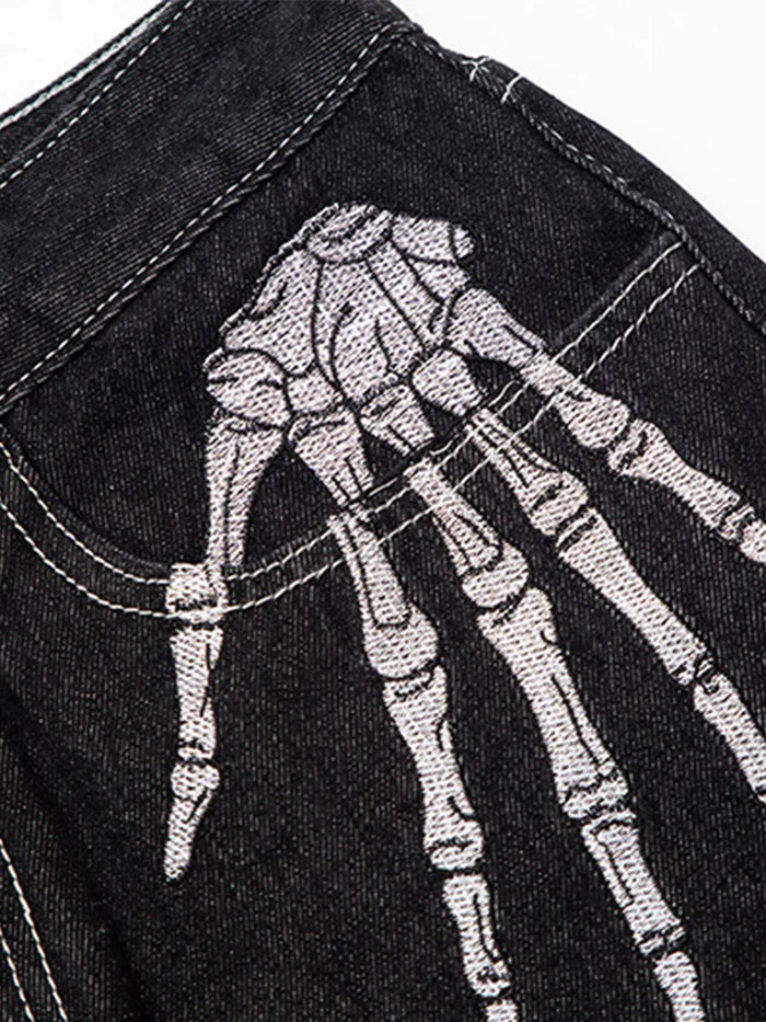 VVS Skull Hand Print Jeans – VVS Jewelry