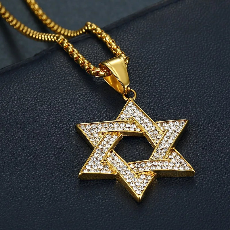 Double Row Iced Out Jewish Star of David Necklace – VVS Jewelry