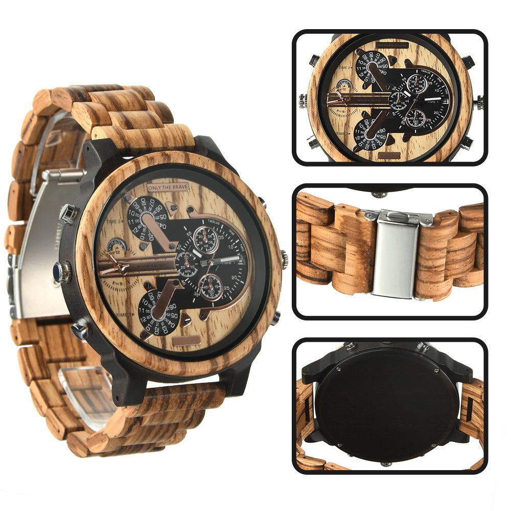 VVS Large Dial Wood Grain Watch | Stylish, Eco-Friendly Timepiece