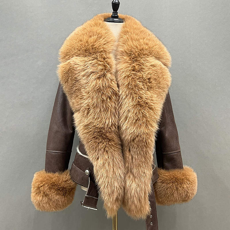 Luxury Genuine Fox Fur Leather Jacket – VVS Jewelry