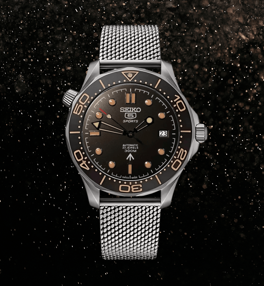 Seiko Mod Seamaster Black
