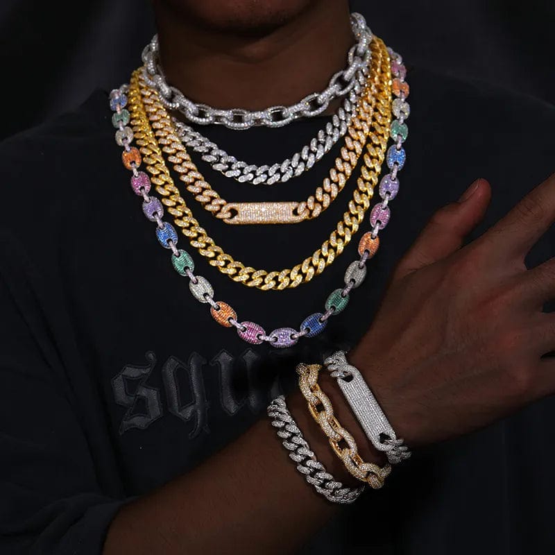 10mm O-Shape VVS Moissanite Cuban Link Chain or Bracelet