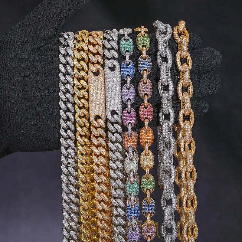 10mm O-Shape VVS Moissanite Cuban Link Chain or Bracelet – VVS Jewelry