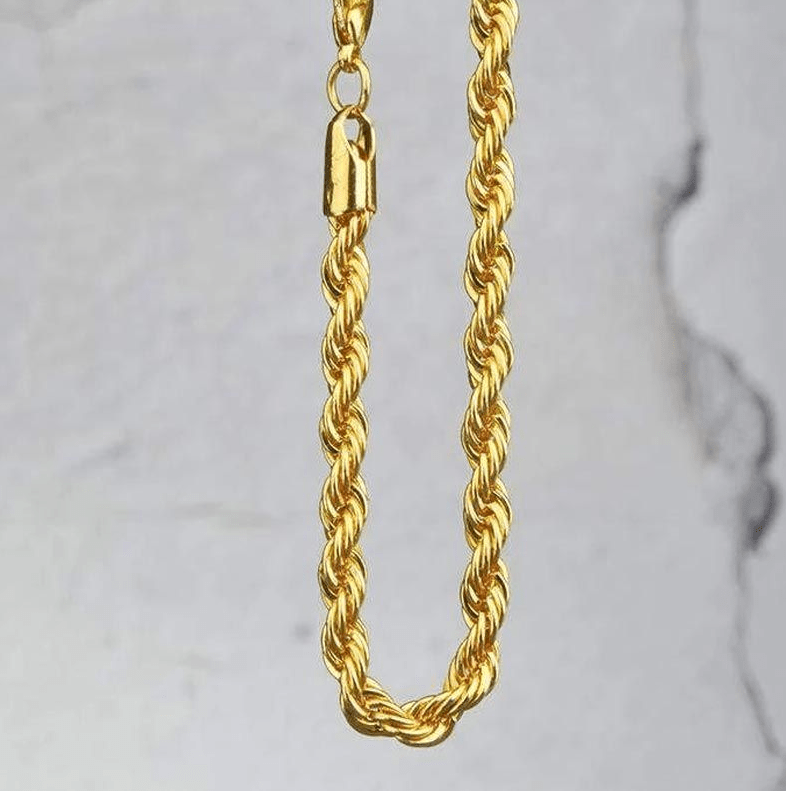 5MM 18K Solid Gold Rope Chain – VVS Jewelry