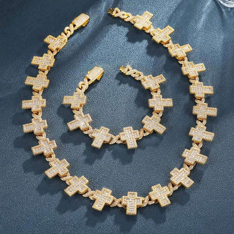 8mm VVS Moissanite Fully Iced Cross Cuban Chain – VVS Jewelry