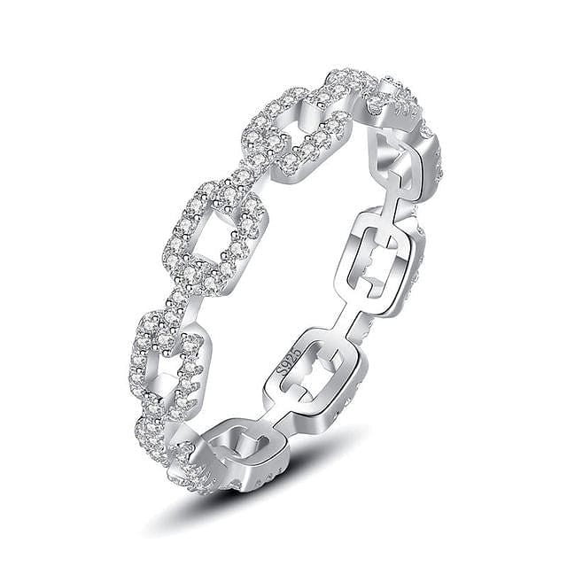 925 Sterling Silver Chain Band Ring
