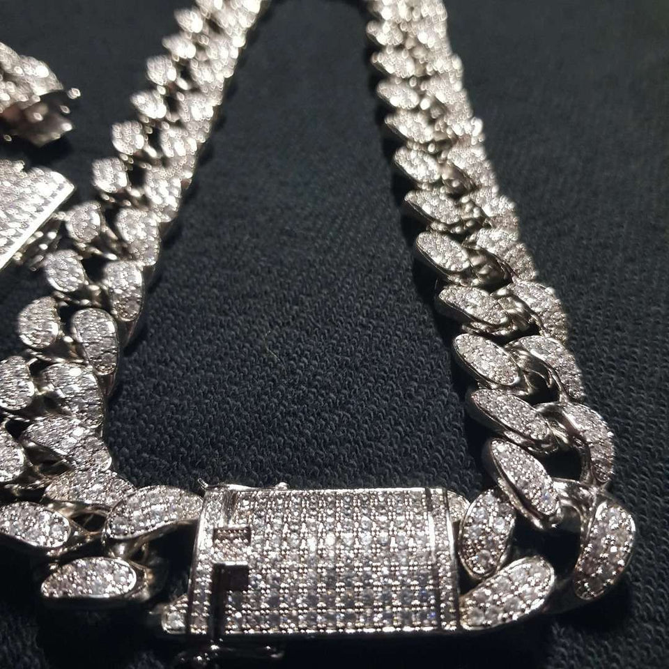 VVS Jewelry Gold/Silver Cuban Chain + FREE Cuban Bracelet Bundle - (TO