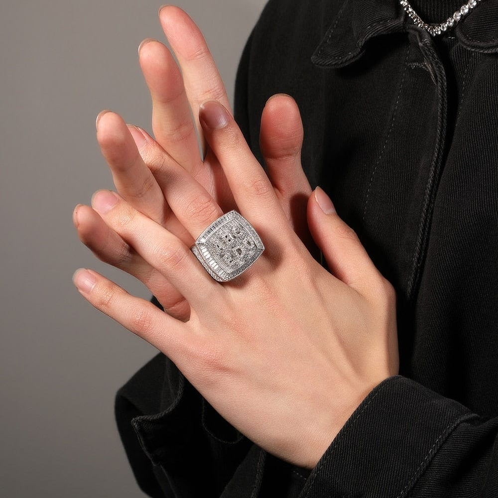 Custom Fully Iced Name Boss Ring