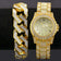 Drizzy Geometric Chain Bracelet + Watch Set