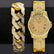 Drizzy Geometric Chain Bracelet + Watch Set – VVS Jewelry