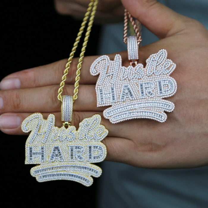 Fully Iced Da "Hustle Hard" Pendant Chain