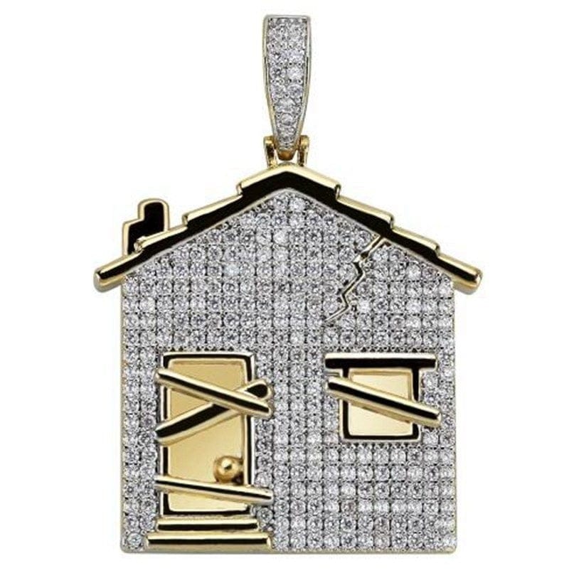Fully Iced Trap House Pendant Necklace