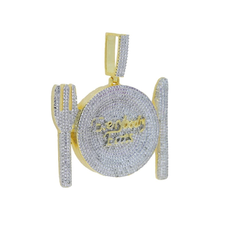 Everybody Eats Fully Iced Pendant Chain – VVS Jewelry