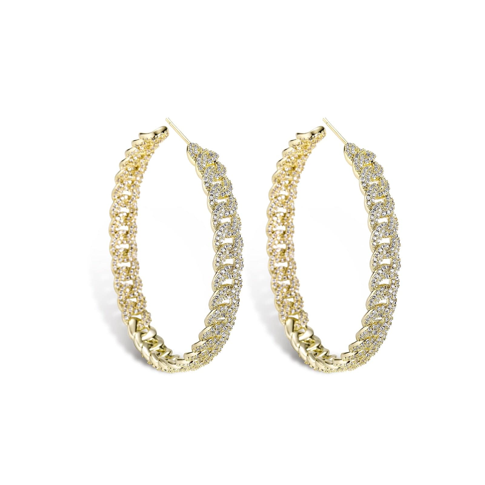 Iced Out Minimalist Miami Cuban Hoop Earrings