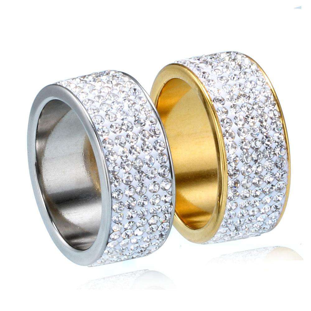 Gold/Silver Thick Band Bling Ring