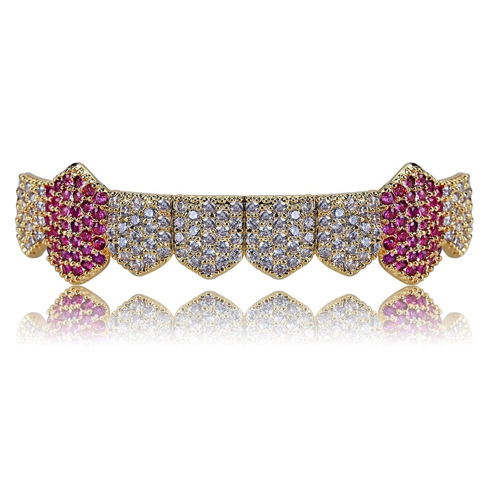 Two-tone Purple Fully Iced Grillz