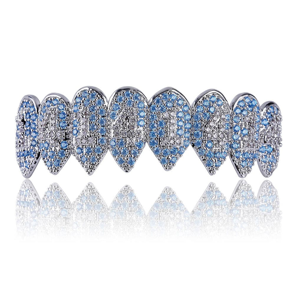 Iced Out Bling Light Blue Vampire Grillz