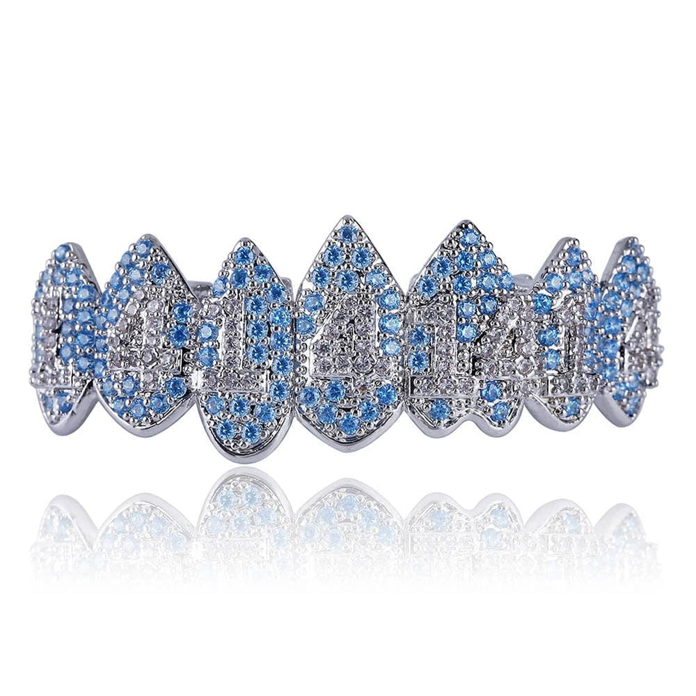 Iced Out Bling Light Blue Vampire Grillz