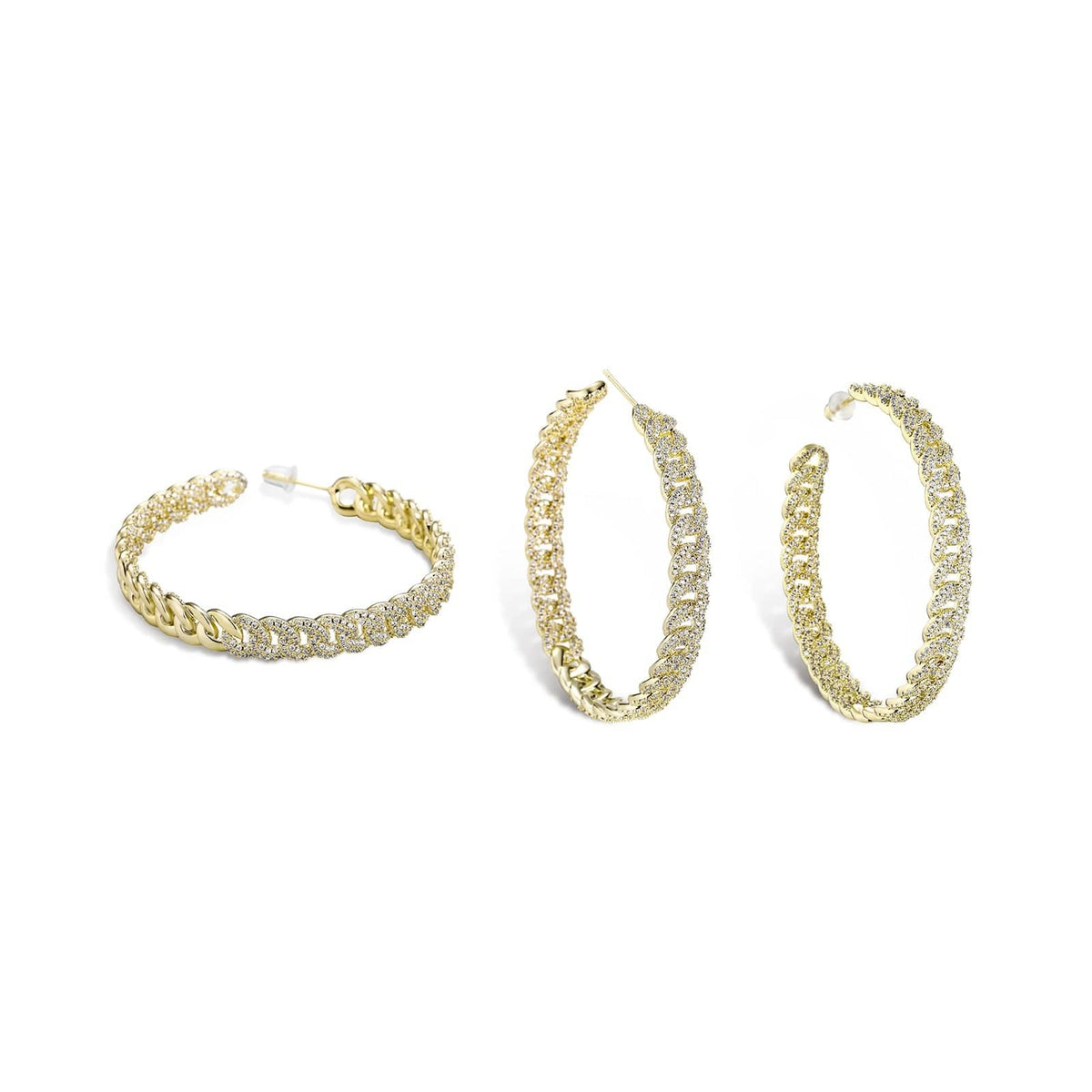 Iced Out Minimalist Miami Cuban Hoop Earrings