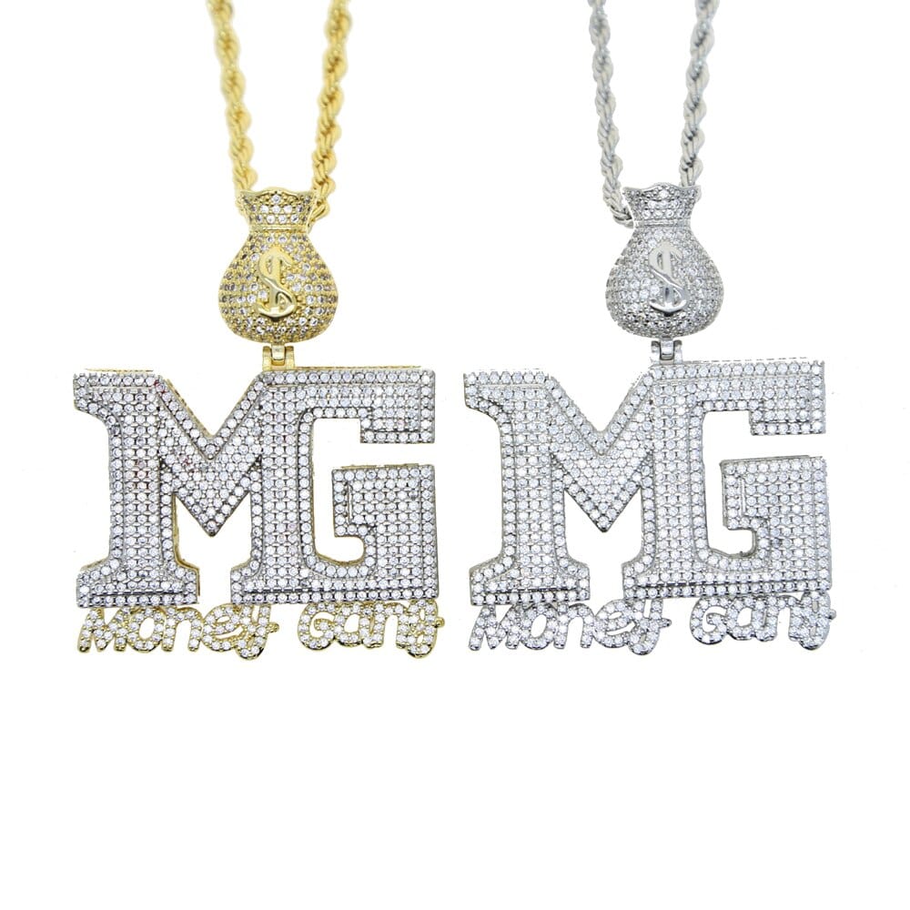 Iced Out Money Gang Badge Pendant Chain – VVS Jewelry