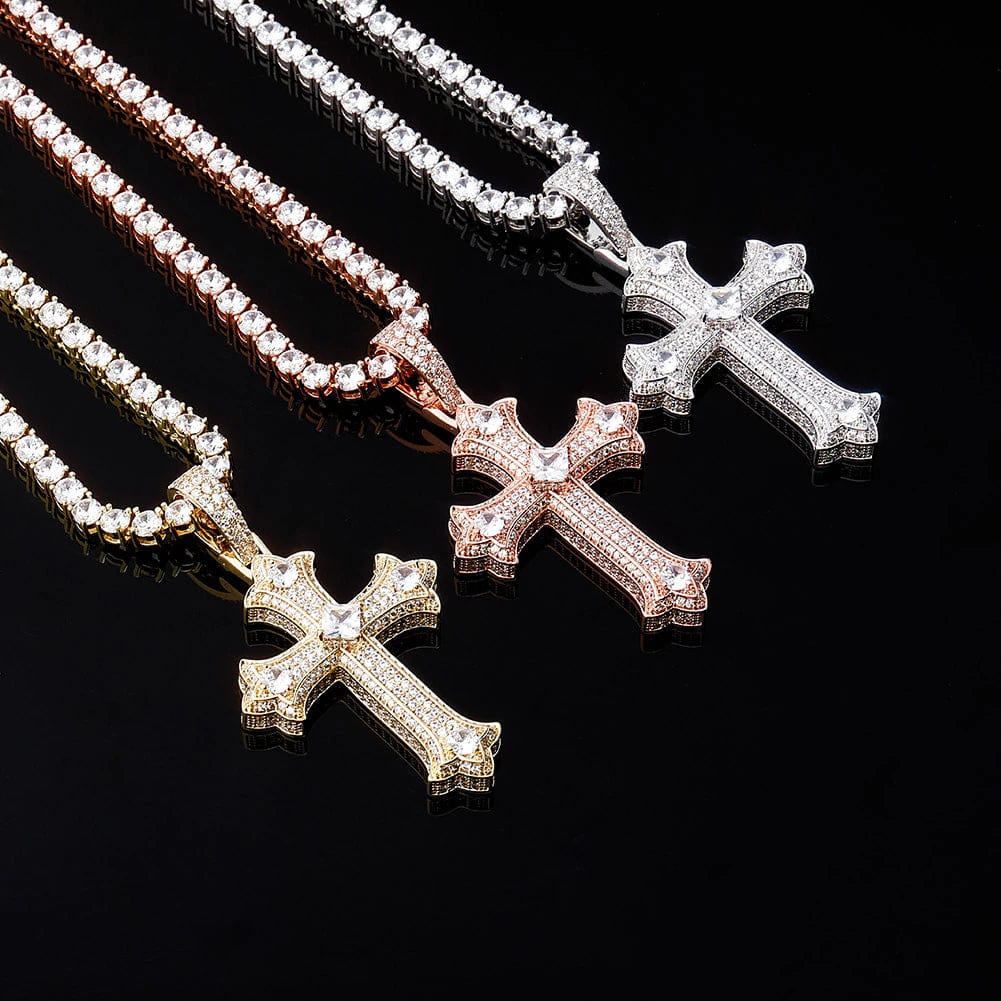 Large Diamond Gothic Cross Pendant – VVS Jewelry
