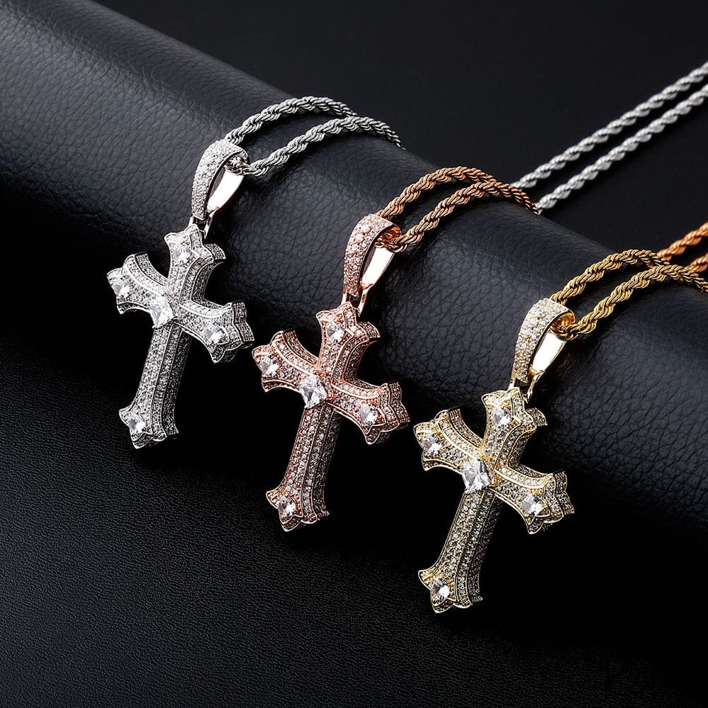 Large Diamond Gothic Cross Pendant – VVS Jewelry