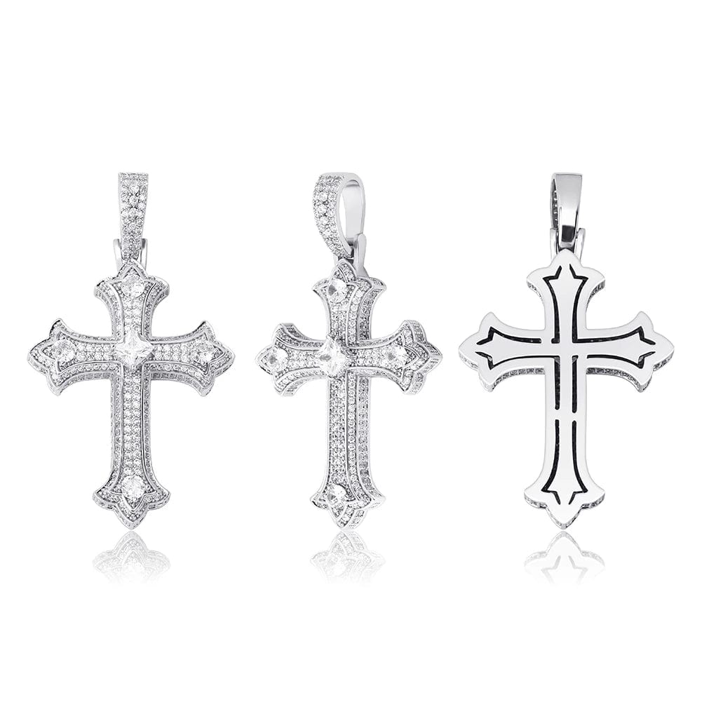 Large Diamond Gothic Cross Pendant
