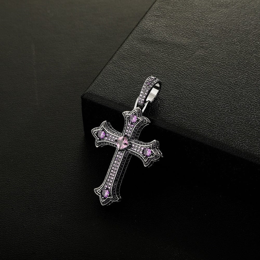 Large Diamond Gothic Cross Pendant