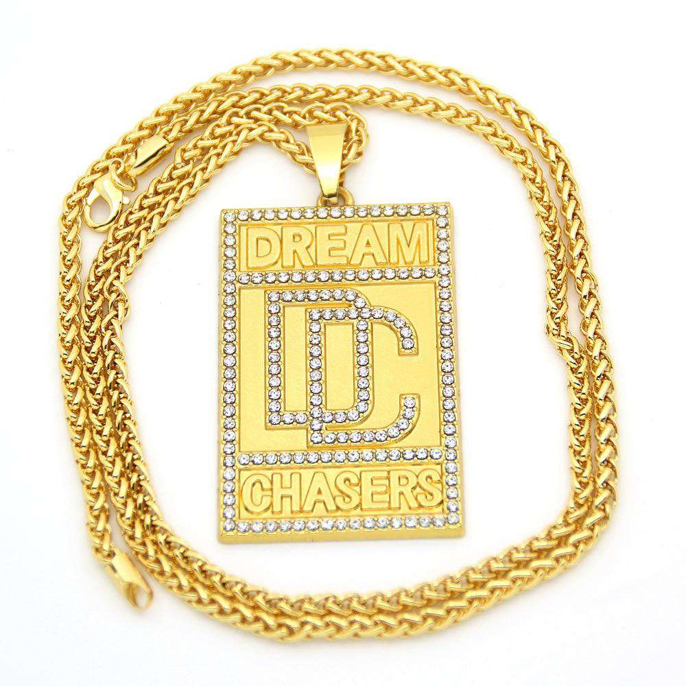 Meek Mill Dream Chasers 14k Gold Plated Pendant Necklace