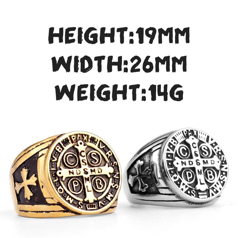Saint Benedict Cspb Cross Ring – VVS Jewelry