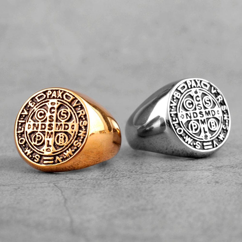 Saint Benedict Cspb Cross Ring – VVS Jewelry