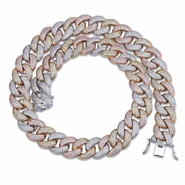 The Plug Tri-color 18mm Miami Cuban Link