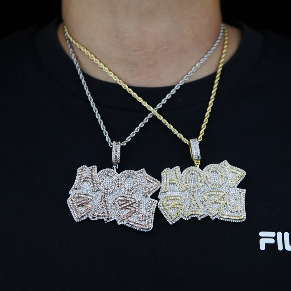 Two-Tone Iced Hood Baby Pendant Chain – VVS Jewelry