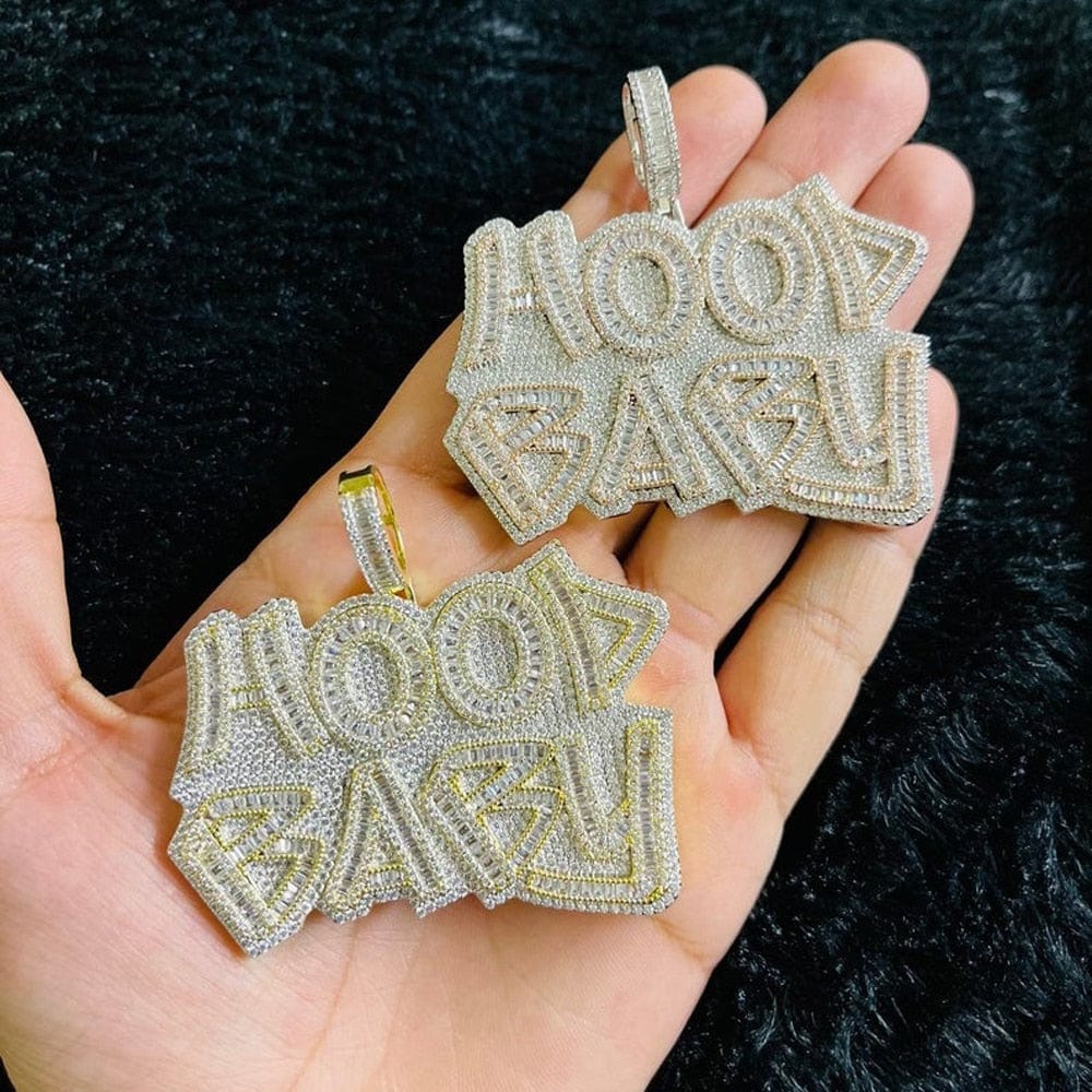 Two-Tone Iced Hood Baby Pendant Chain – VVS Jewelry